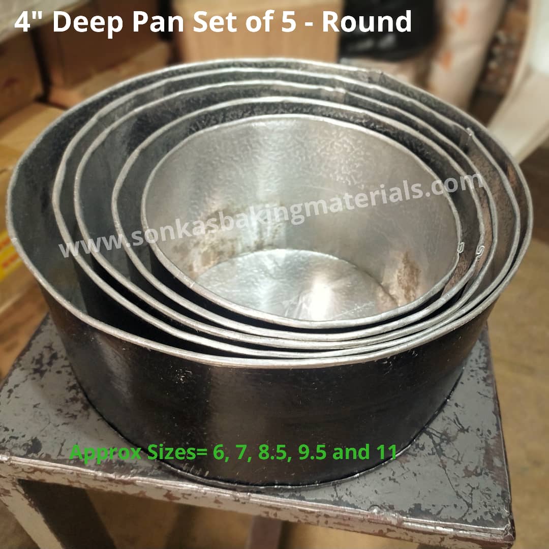 4 inch Deep Pan Set of 5 - ROUND (Not Available To DropShippers ...