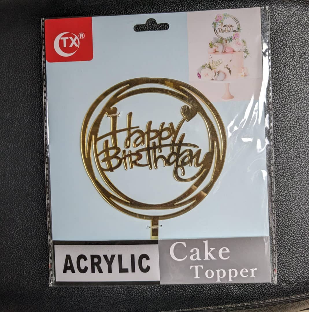Happy Birthday Acrylic Topper - Sonkas Business Baking Materials